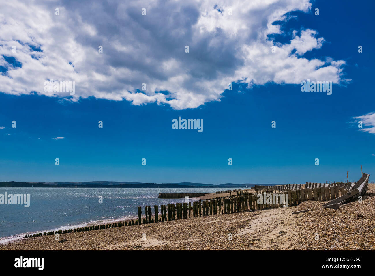 Blue Stoney Beach Stock Photo - Alamy