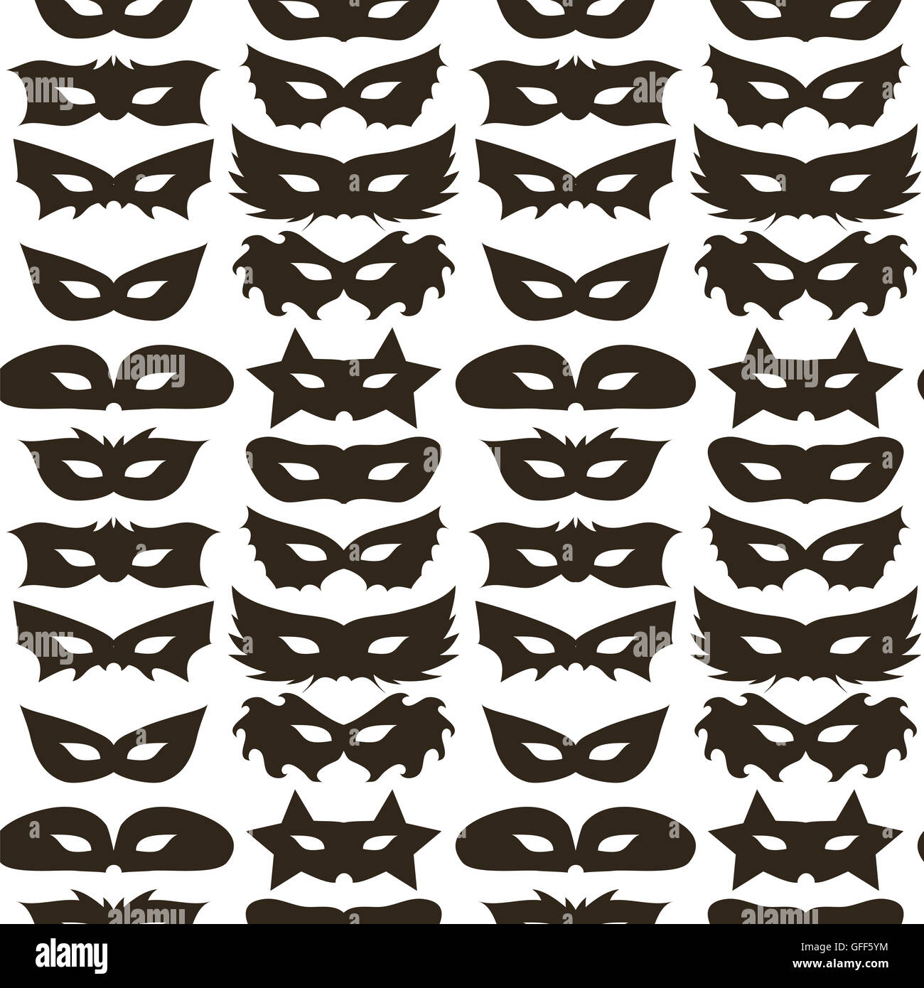 Silhouette of Masks Seamless Pattern Stock Photo - Alamy