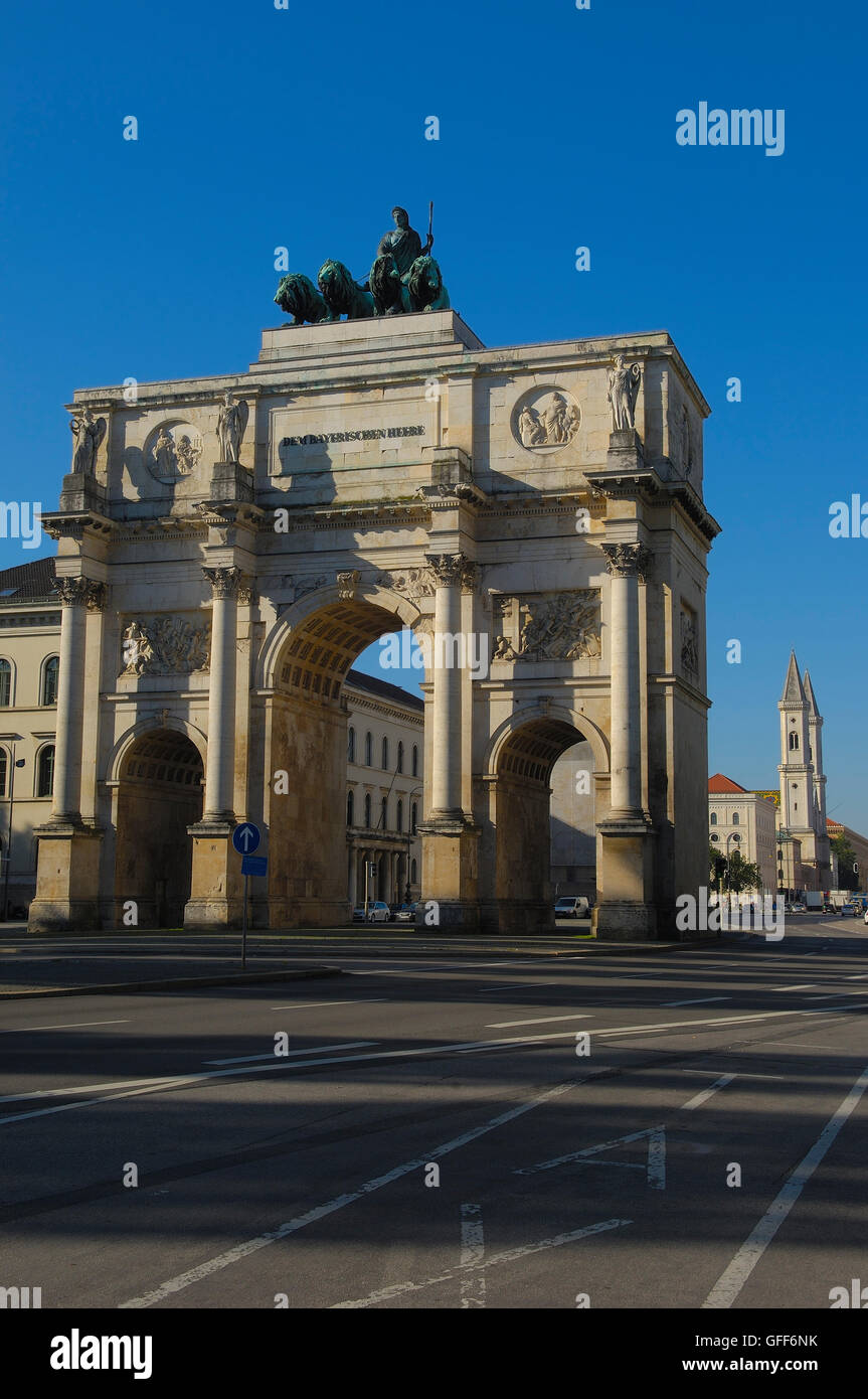 The Siegestor, Triumphal Arch, Victory Gate, Munich. Bavaria. Germany ...