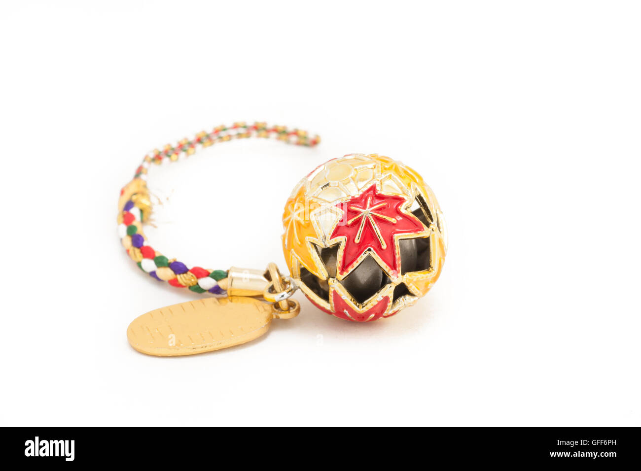 Japanese lucky bell on white isolated background Stock Photo - Alamy