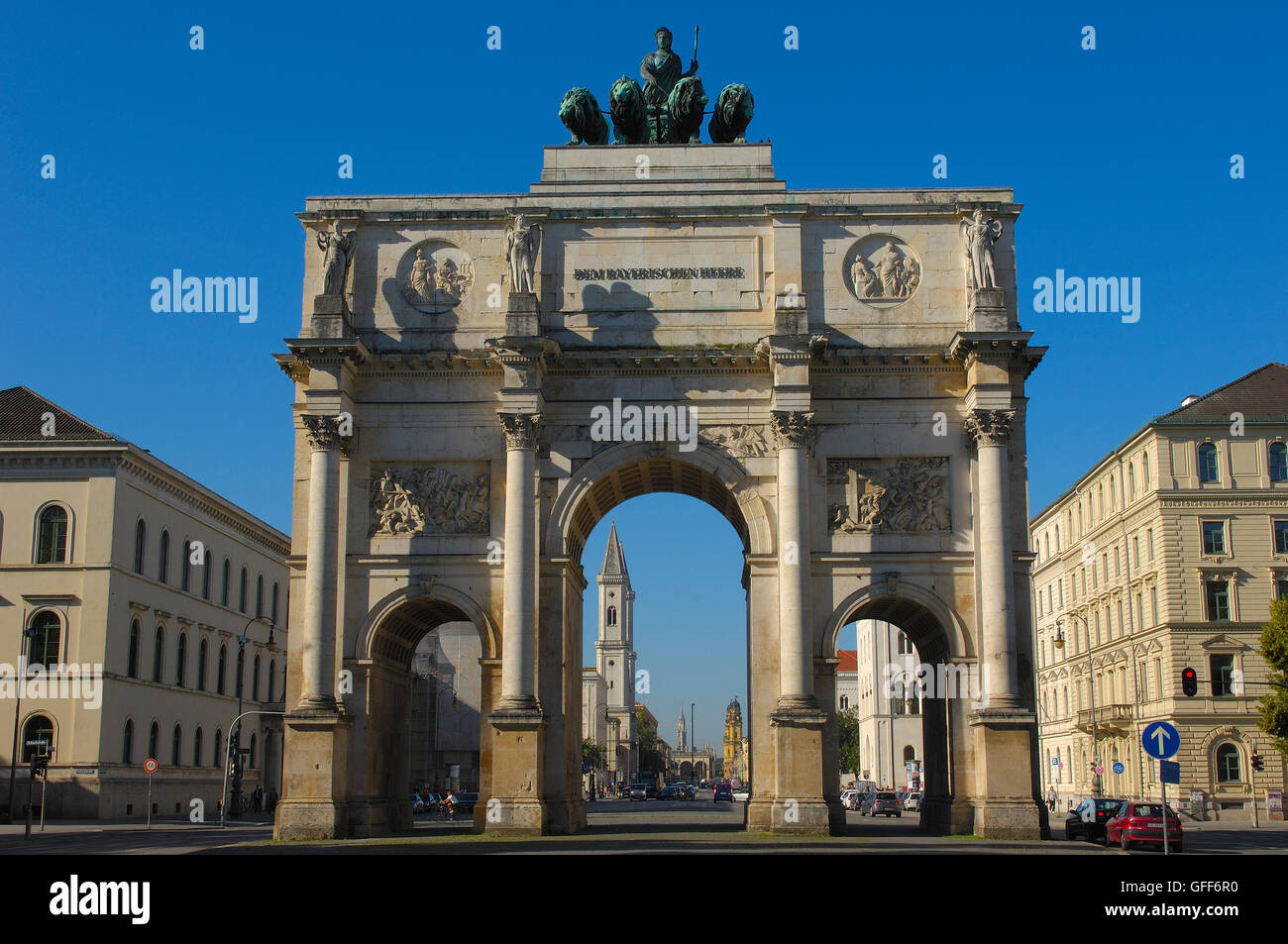 The Siegestor, Triumphal Arch, Victory Gate, Munich. Bavaria. Germany ...