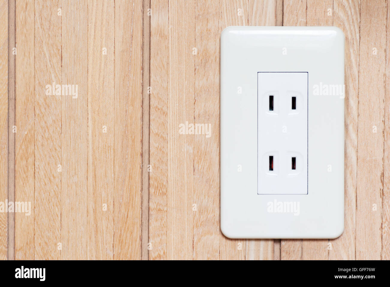 Japanese electric power socket on the wooden wall Stock Photo - Alamy
