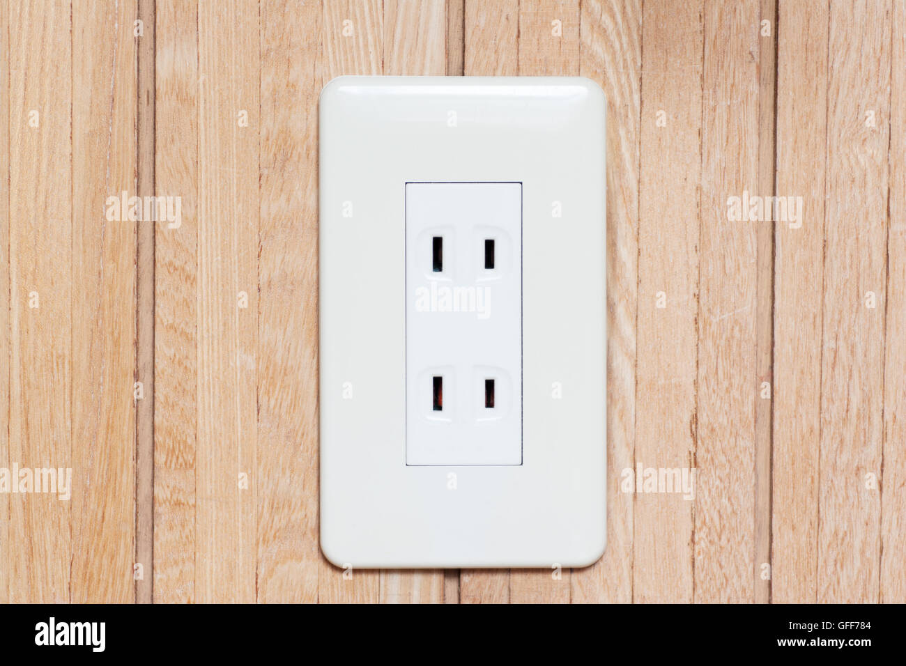 Japanese electric power socket on the wooden wall Stock Photo - Alamy