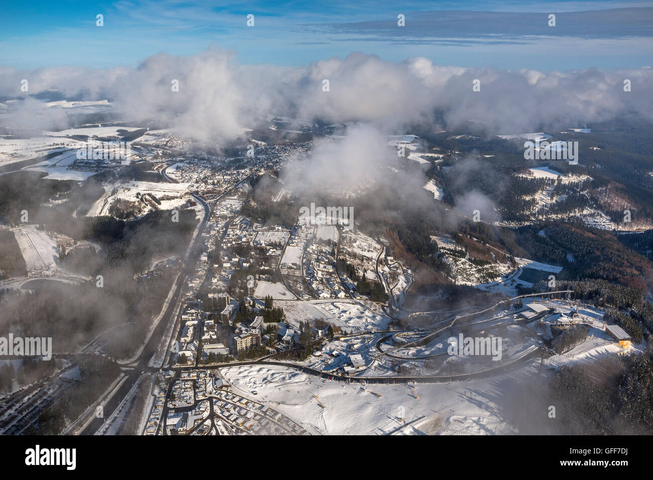 Aerial view, Winter, Snow, Aerial Photo of Winterberg ...