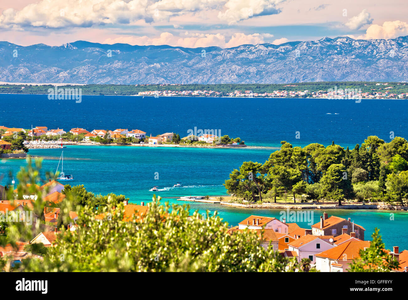 Zadar islands archipelago and Velebit mountain view, Preko, Dalmatia ...