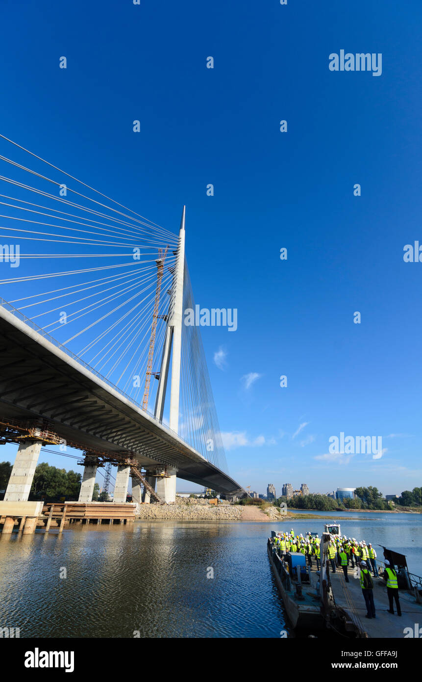Beograd, Belgrade: under construction Ada Bridge, Serbia Stock Photo ...
