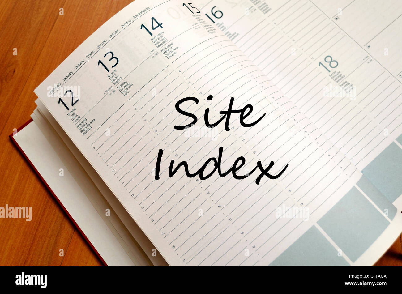 Site index text concept write on notebook Stock Photo - Alamy