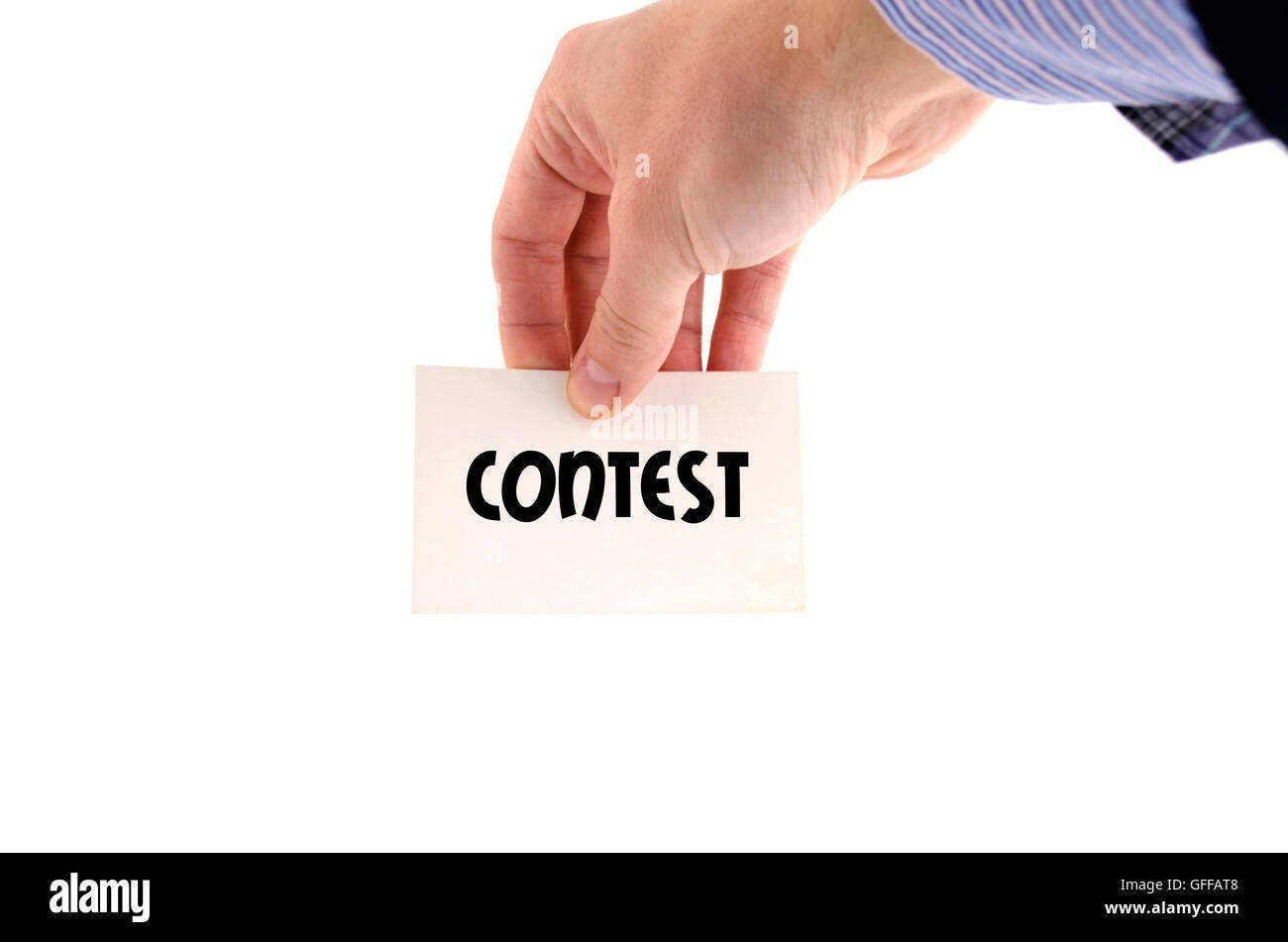 Contest text concept isolated over white background Stock Photo - Alamy