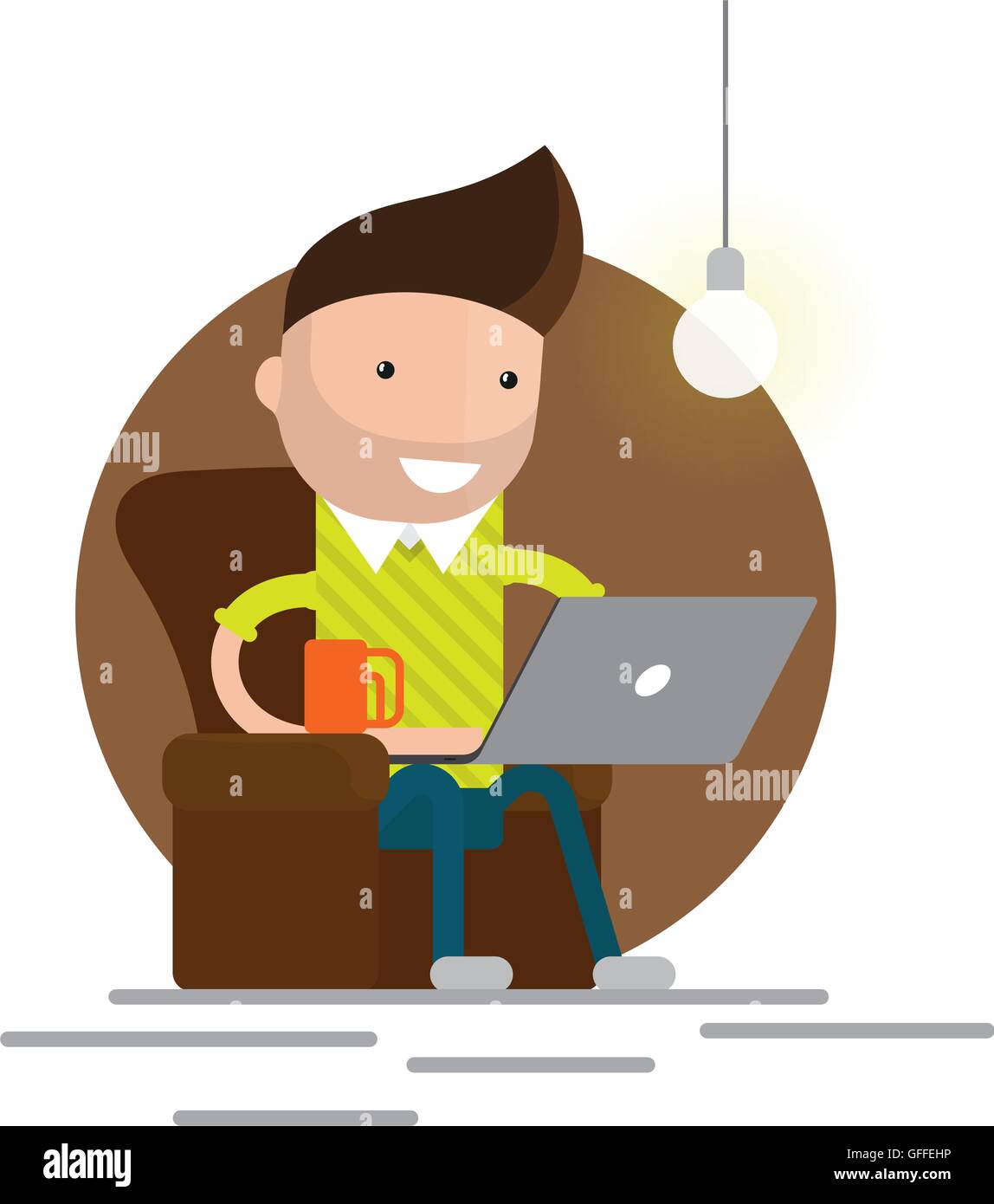 Remote work background Stock Vector Images - Alamy