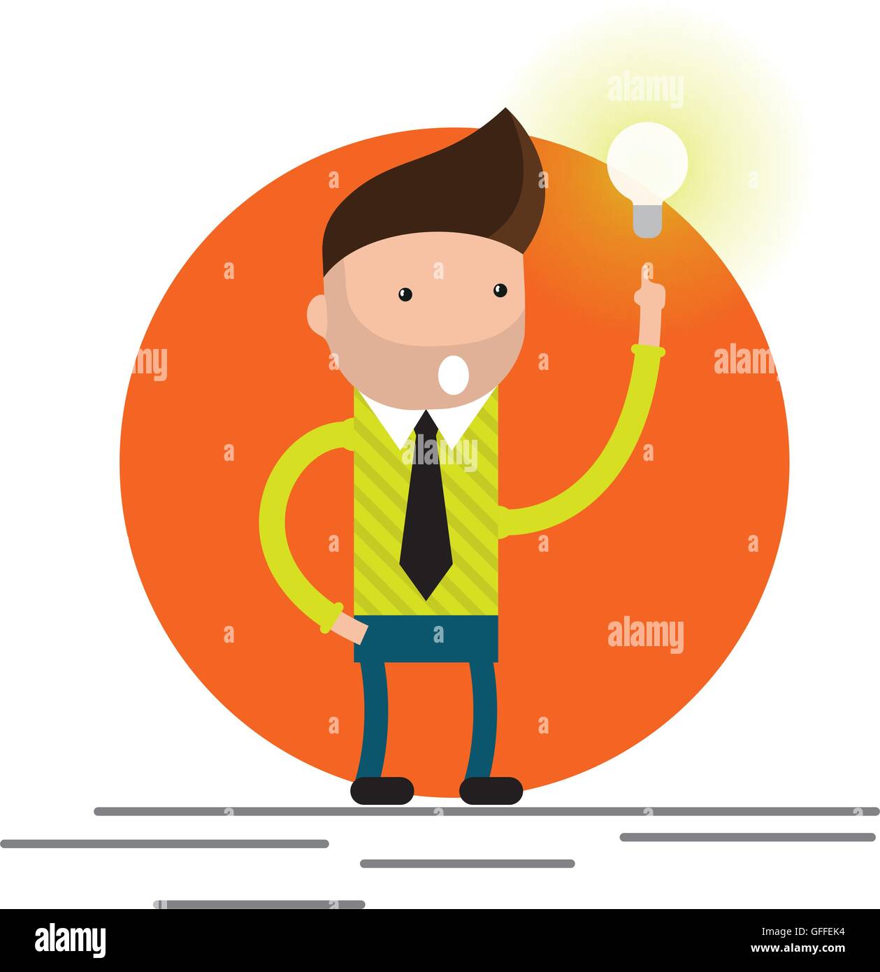 Thinking businessman computer in Stock Vector Images - Alamy