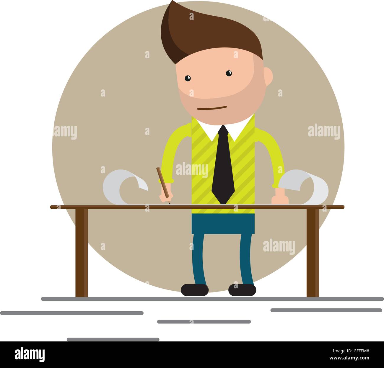 man standing and working Stock Vector Image & Art - Alamy