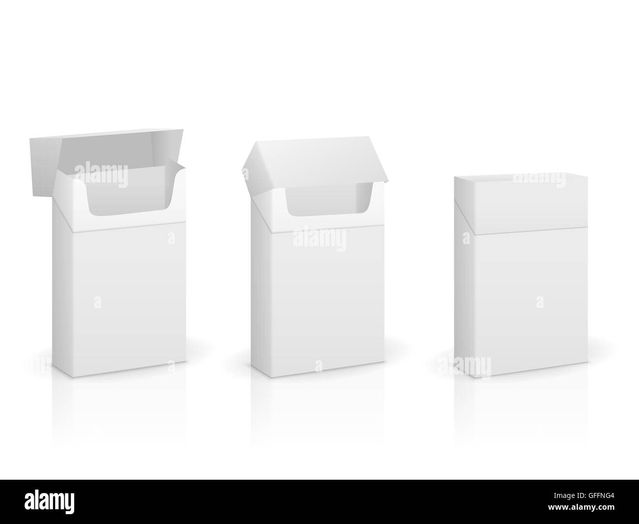 Cigarette box set on a white background Stock Photo - Alamy