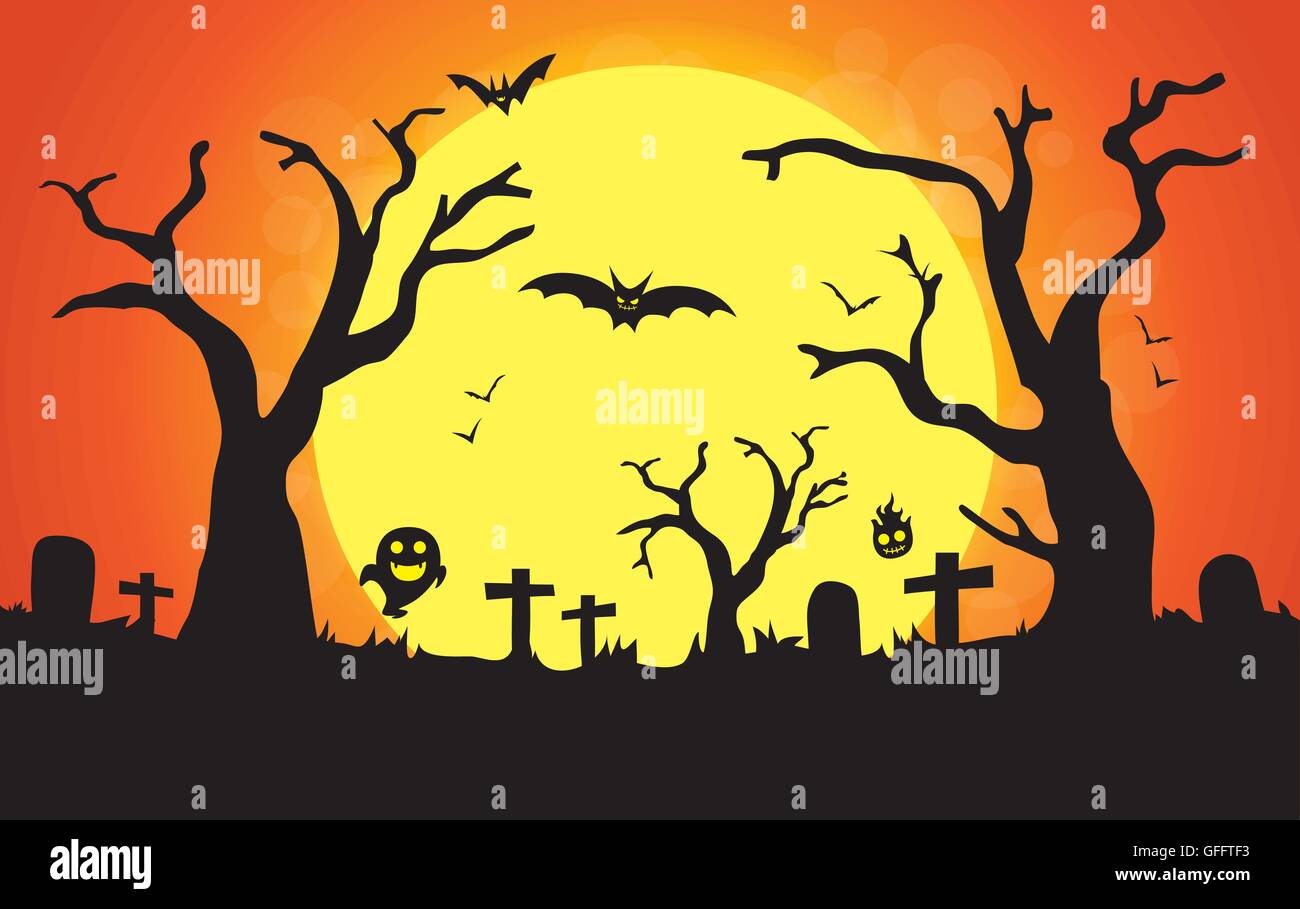 Cartoon bat full moon hi-res stock photography and images - Alamy