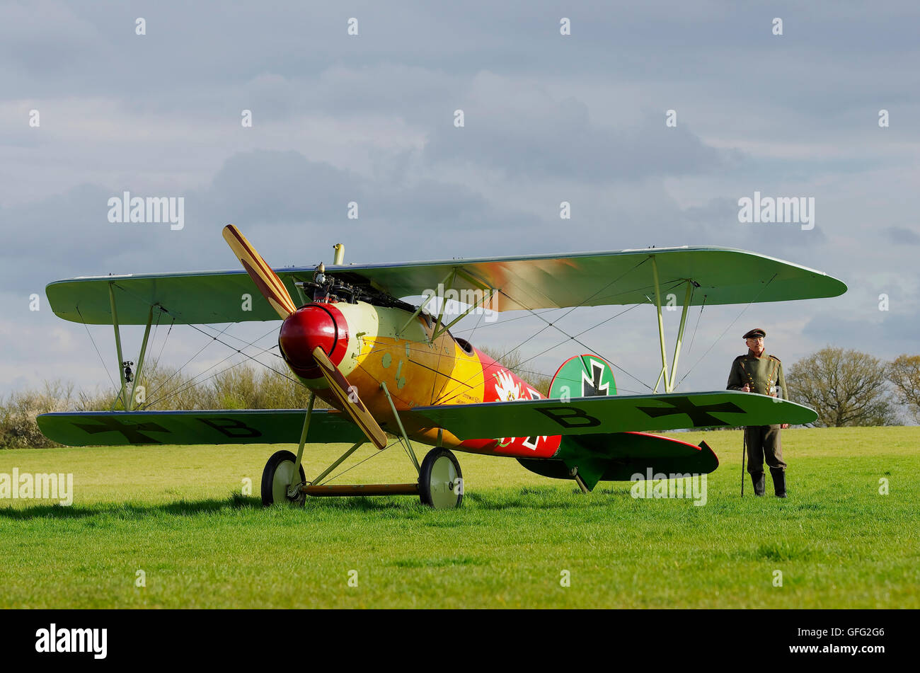 Albatross DVa replica at Stow Maries Aerodrome Essex Stock Photo - Alamy