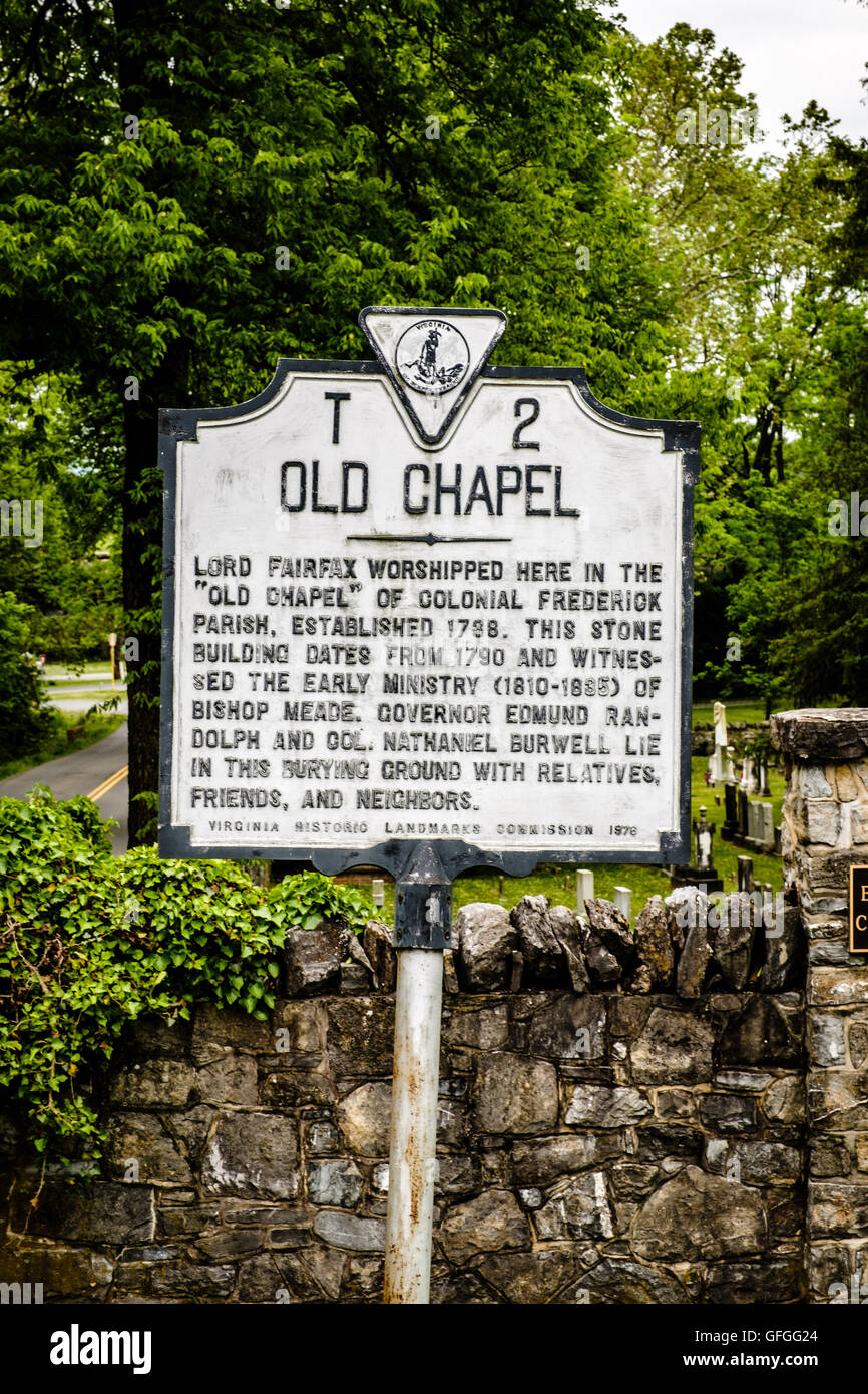 The Old Chapel & Burwell Cemetery, Millwood, Virginia Stock Photo - Alamy