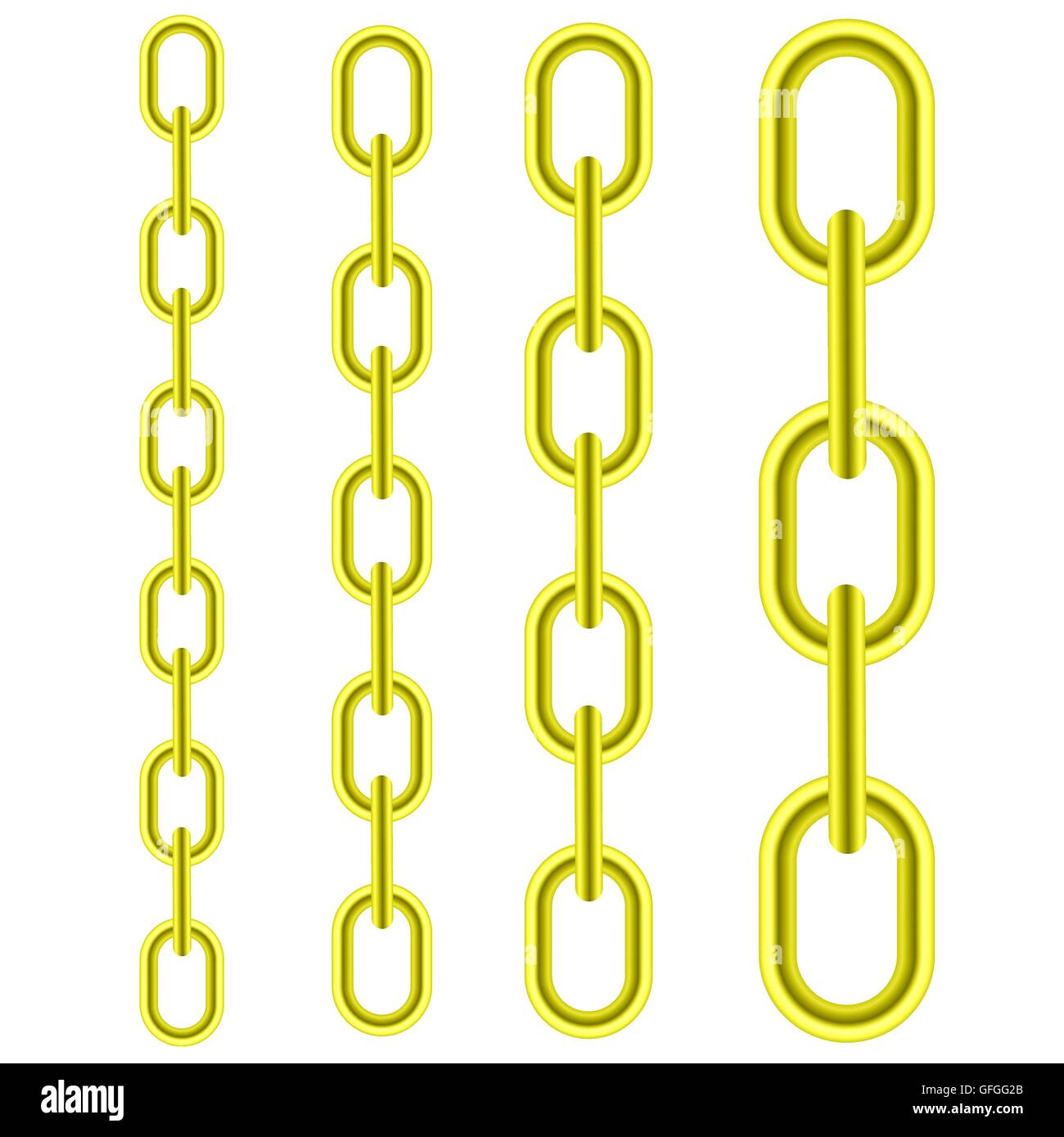 Set of Different Yellow Metal Chains Stock Vector Image & Art - Alamy