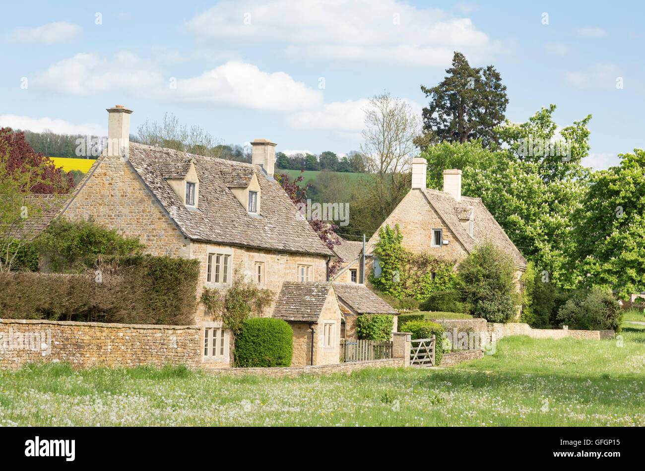 The picturesque Cotswold village of Wyck Rissington, Gloucestershire ...