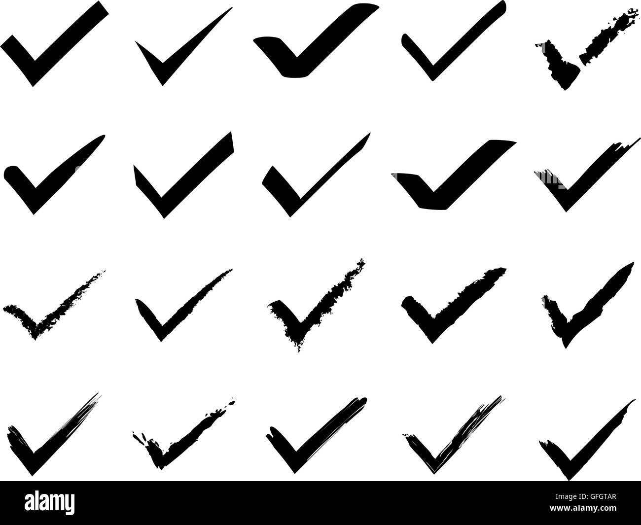Check mark icons in grunge style, vector Stock Vector Image & Art - Alamy