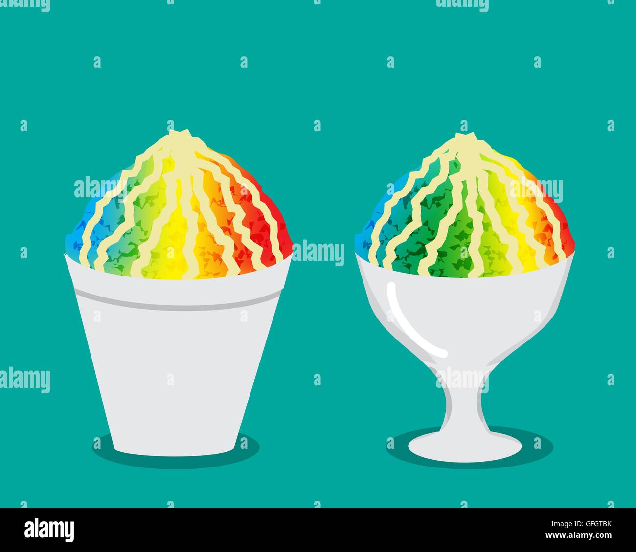 Hawaiian shave ice with rainbow color, vector Stock Vector Image & Art ...