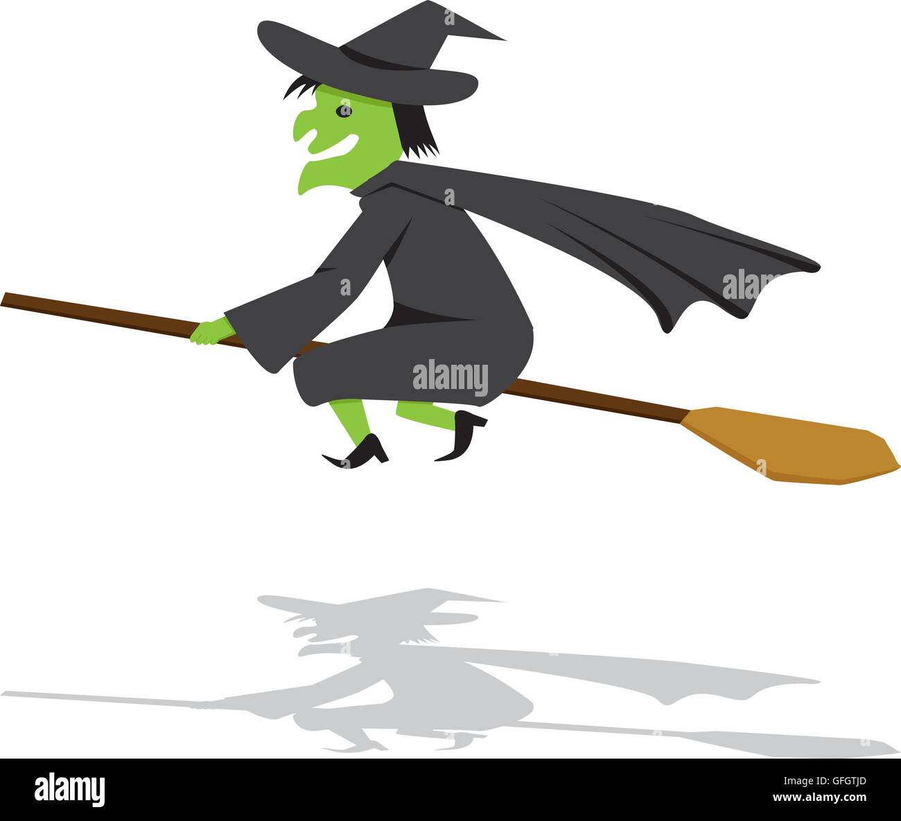 Witch on a broomstick hi-res stock photography and images - Alamy