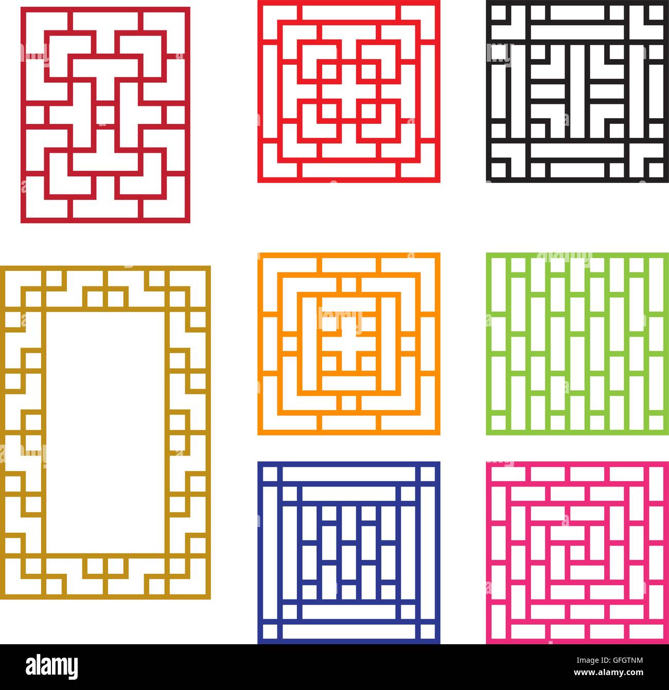 Traditional Chinese window in square concept, vector Stock Vector Image ...