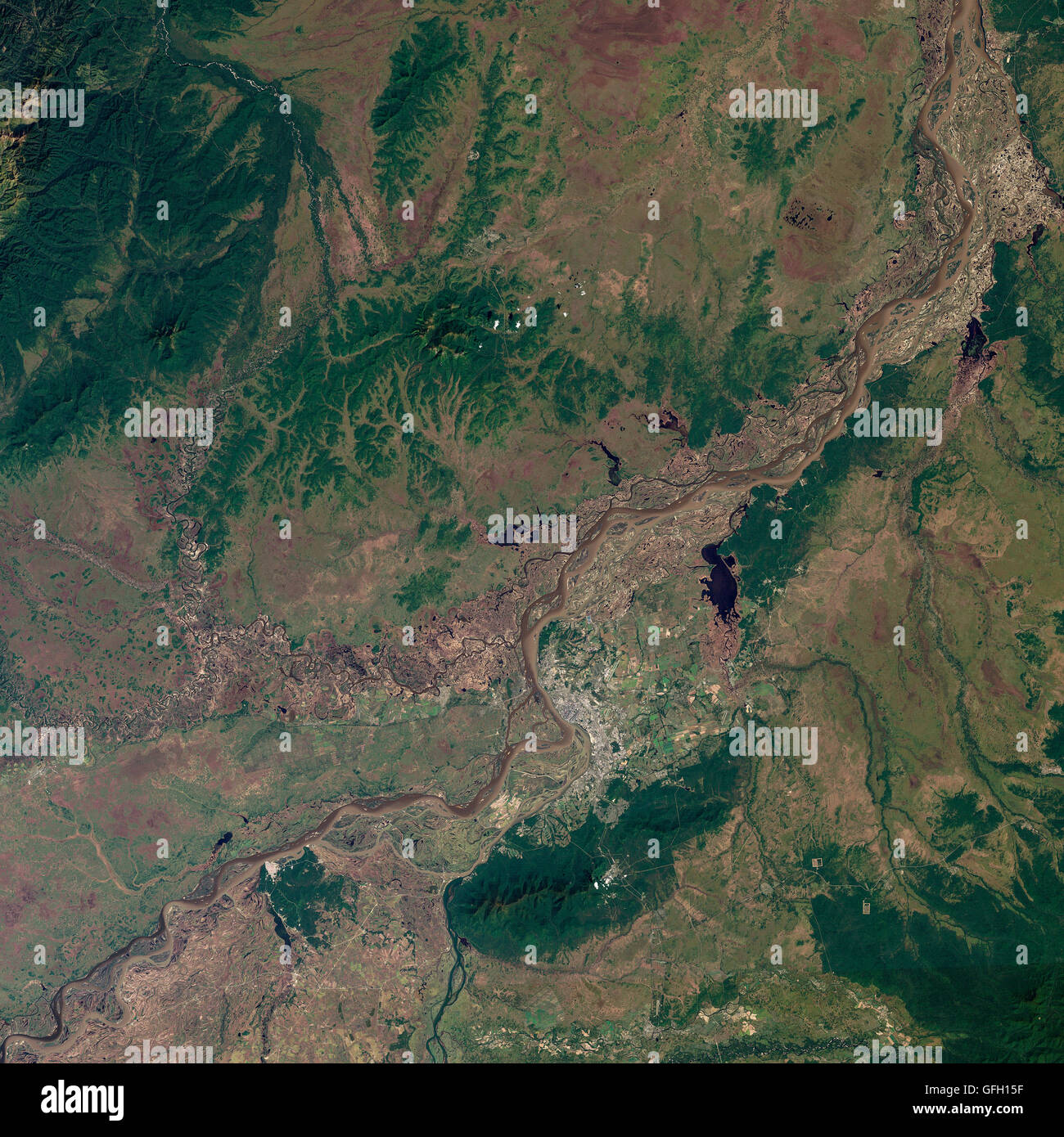 Earth top view from space. Elements of this image furnished by NASA ...