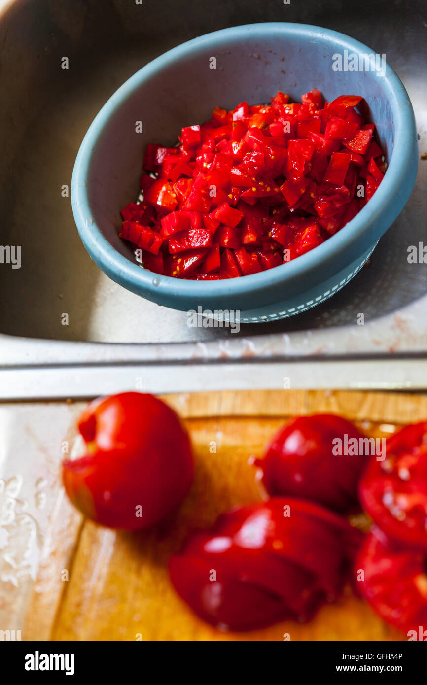 Food being chopped hi-res stock photography and images - Alamy
