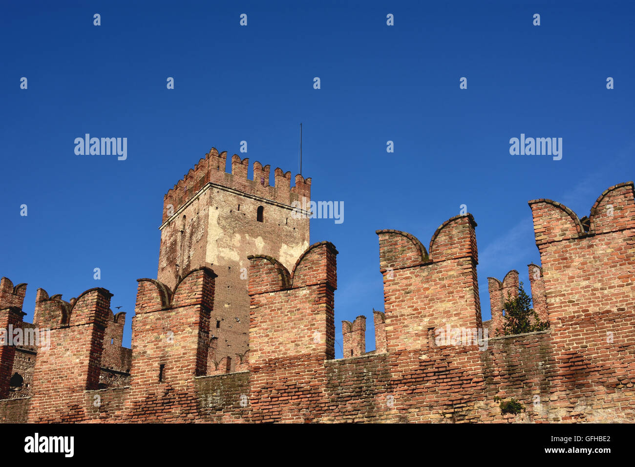 Castelvecchio (Old Castle) keep with characteristic ghibelline ...