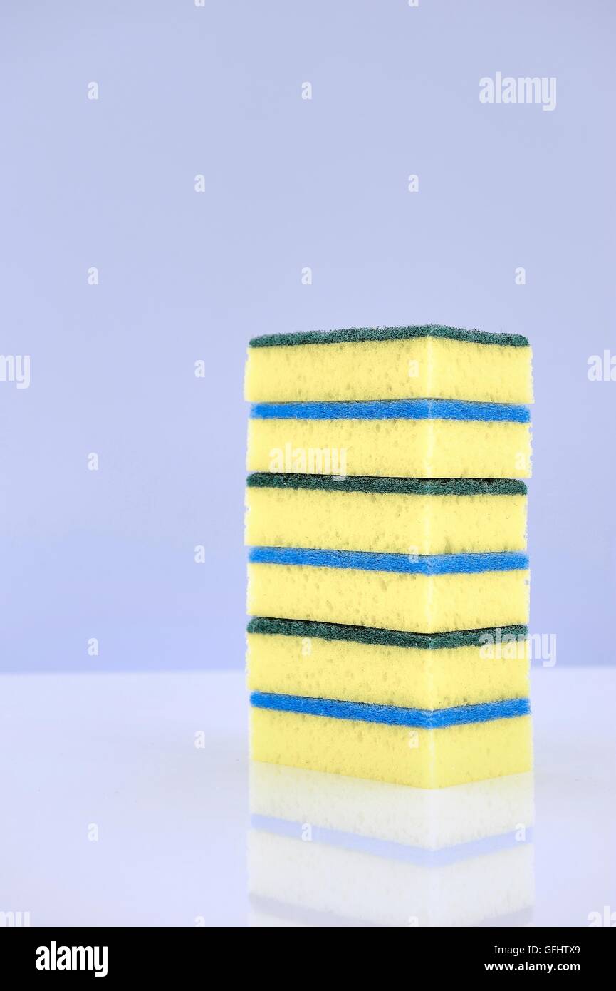 A close up studio photo of a dishwashing sponge Stock Photo - Alamy