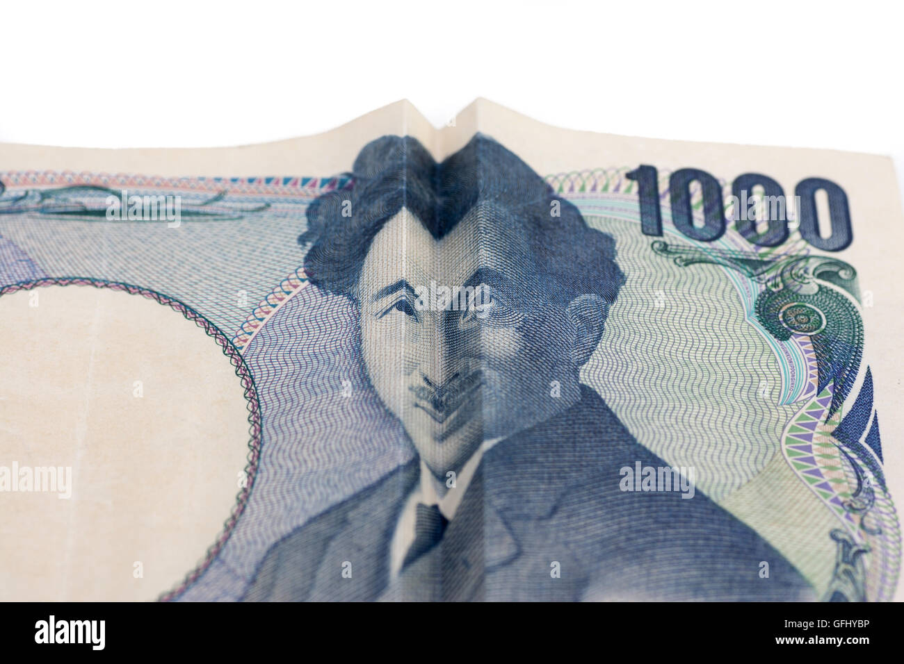 Happy smiling face on Japanese 1000 yen bill, Hideyo Noguchi Stock ...