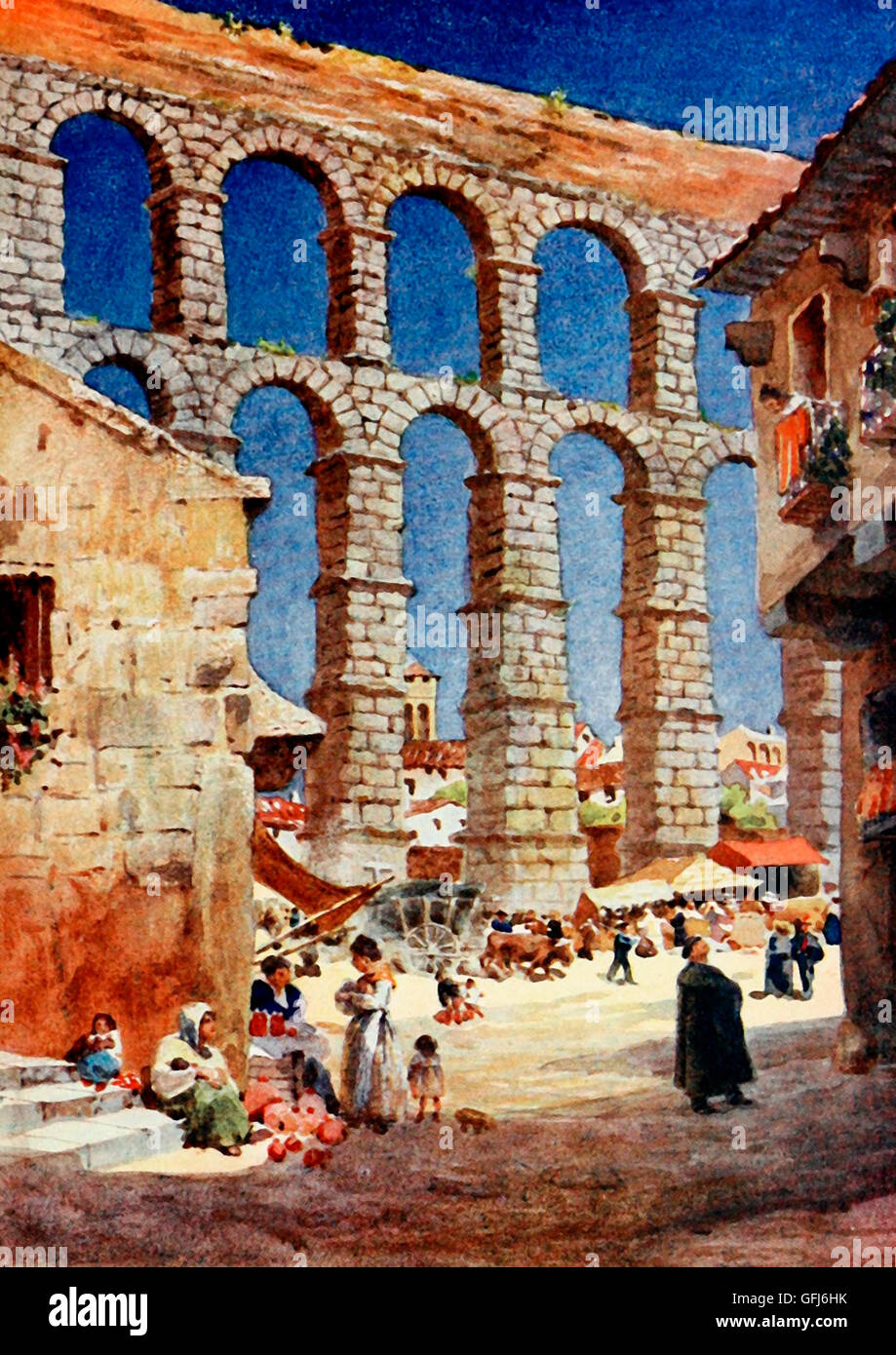 Aqueduct of segovia drawing hi-res stock photography and images - Alamy