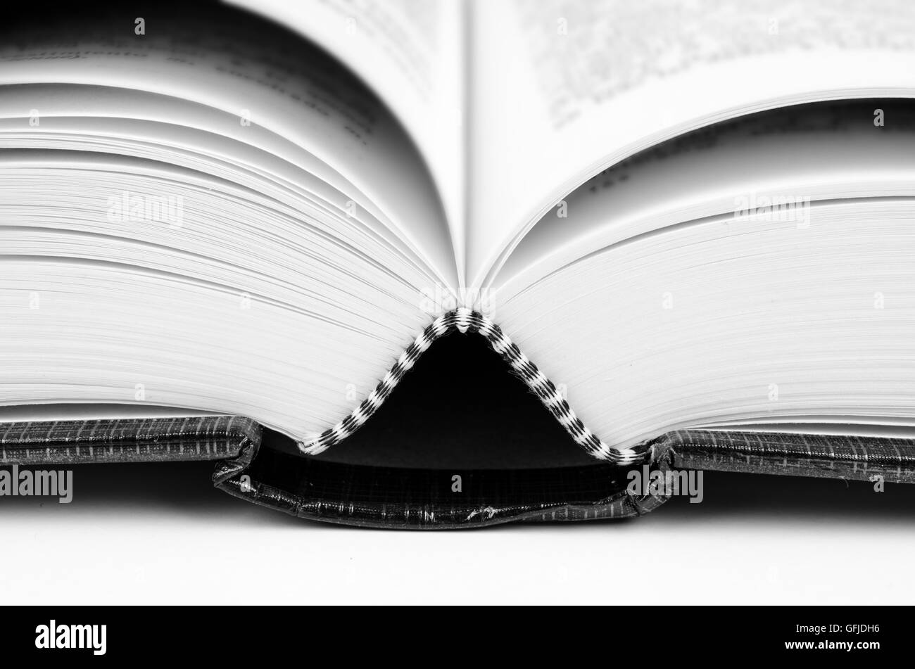 Closeup low angle take of an open book Stock Photo - Alamy