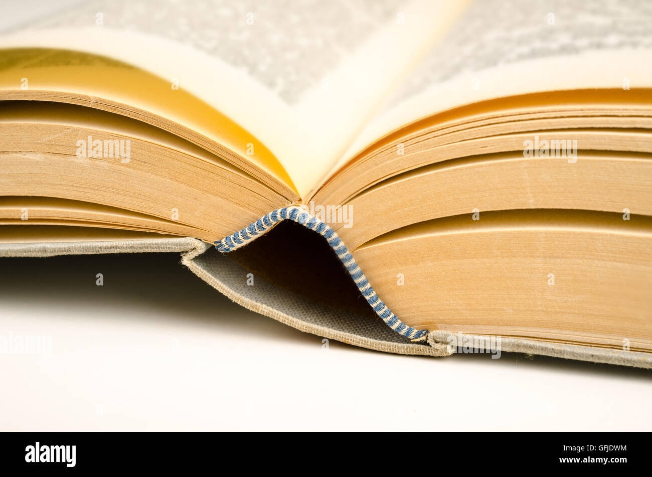 Closeup low angle take of an open book Stock Photo - Alamy