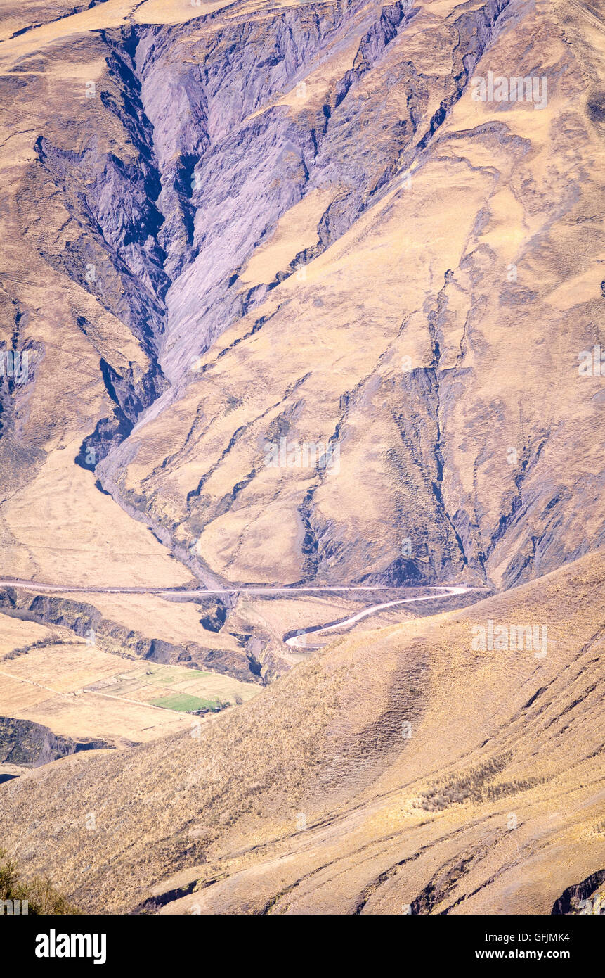 Deforested mountain slope with deep erosion groves Stock Photo - Alamy