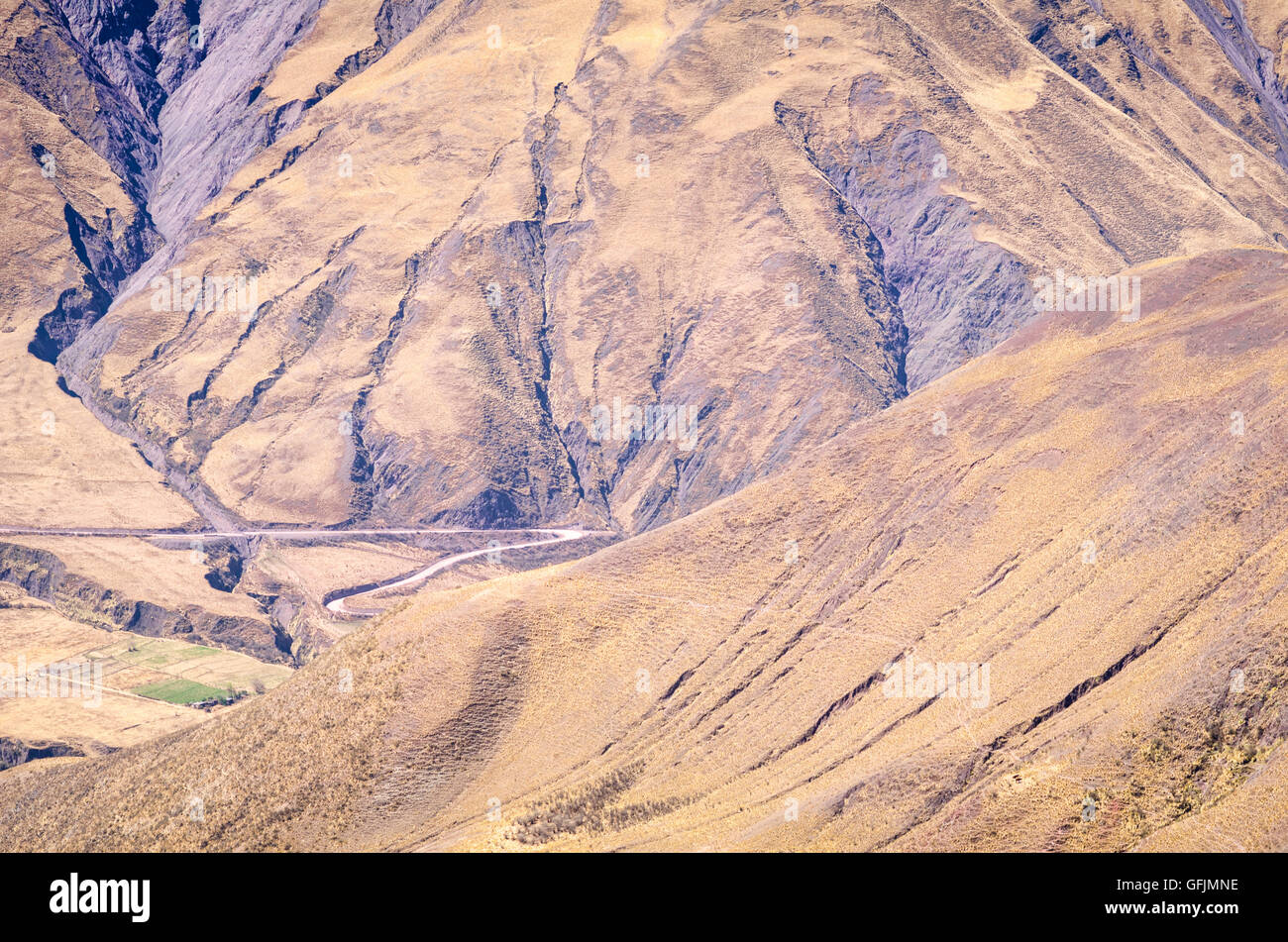 Deforested mountain slope with deep erosion groves Stock Photo - Alamy