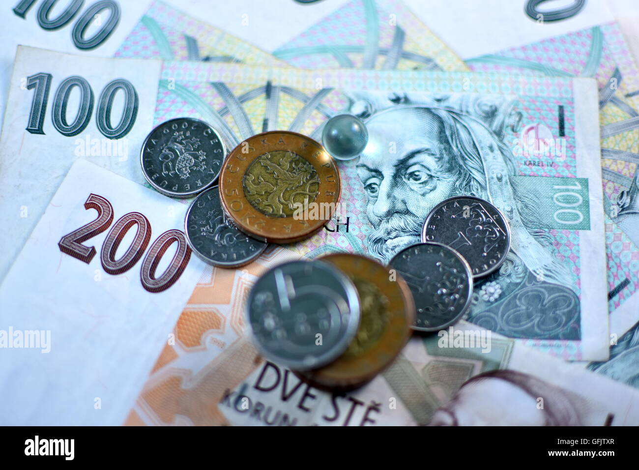 Close up Czech Koruna currency, Czech Republic Stock Photo - Alamy