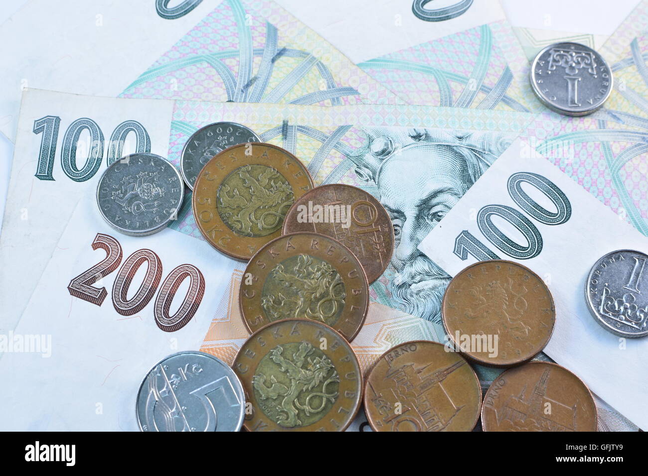 Close up Czech Koruna currency, Czech Republic Stock Photo - Alamy