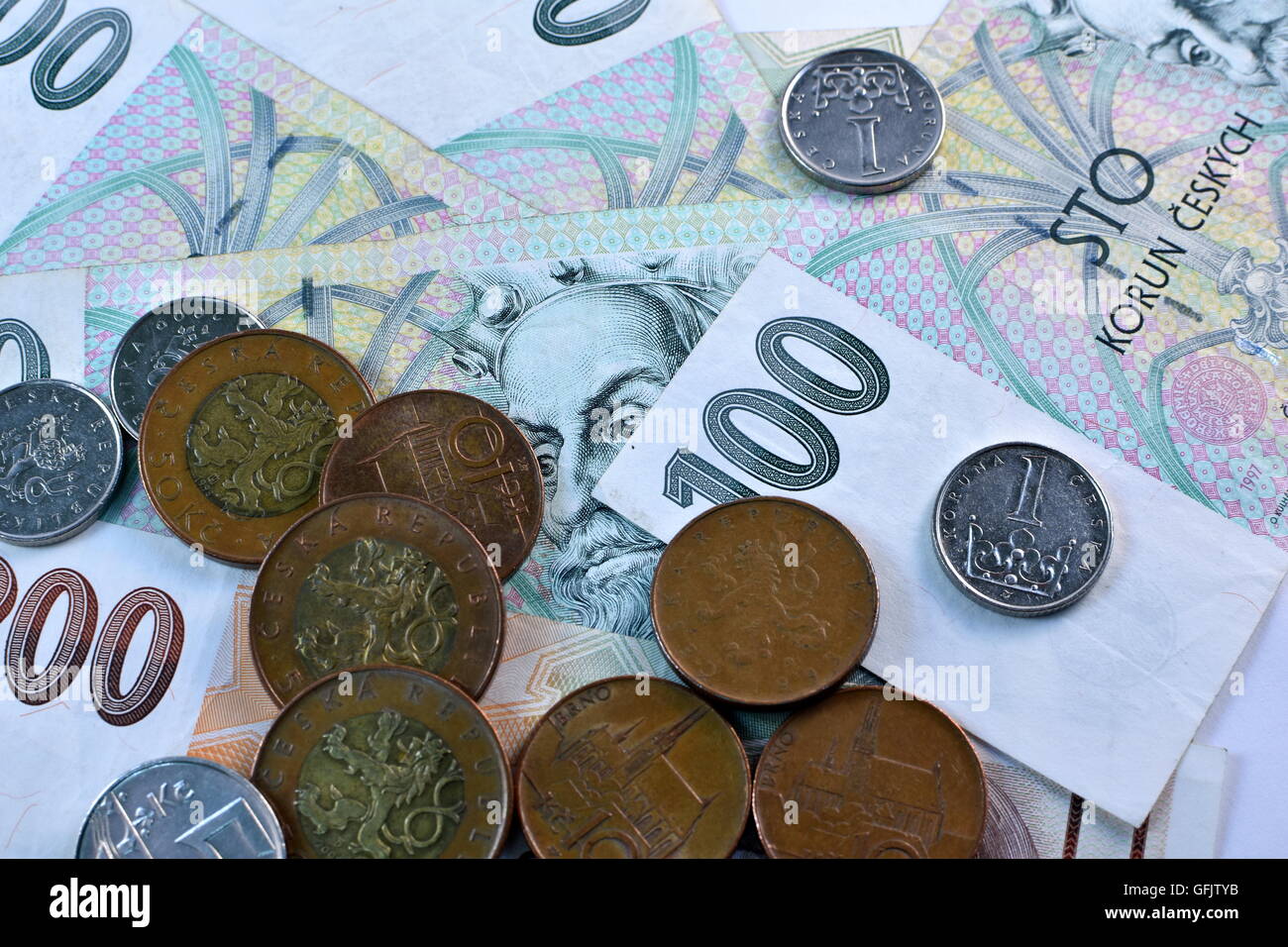 Close up Czech Koruna currency, Czech Republic Stock Photo - Alamy