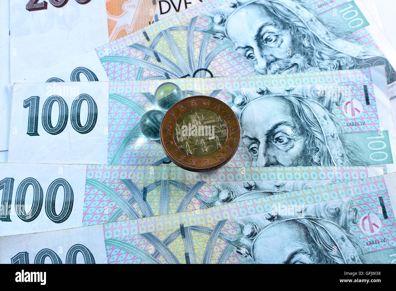 Czech bank notes close up hi-res stock photography and images - Alamy