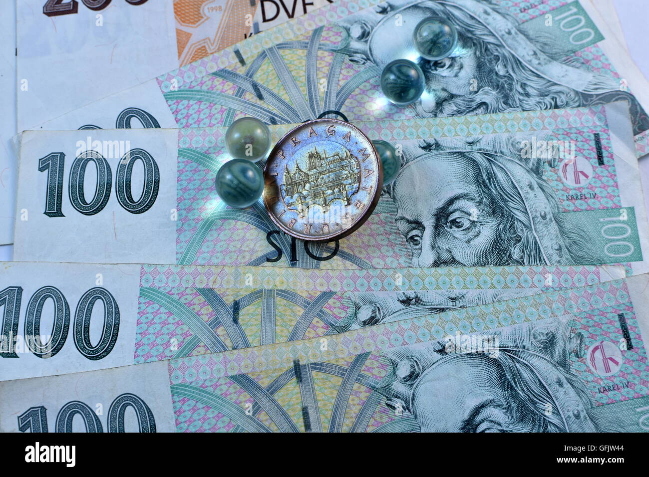 Close up Czech Koruna currency, Czech Republic Stock Photo - Alamy