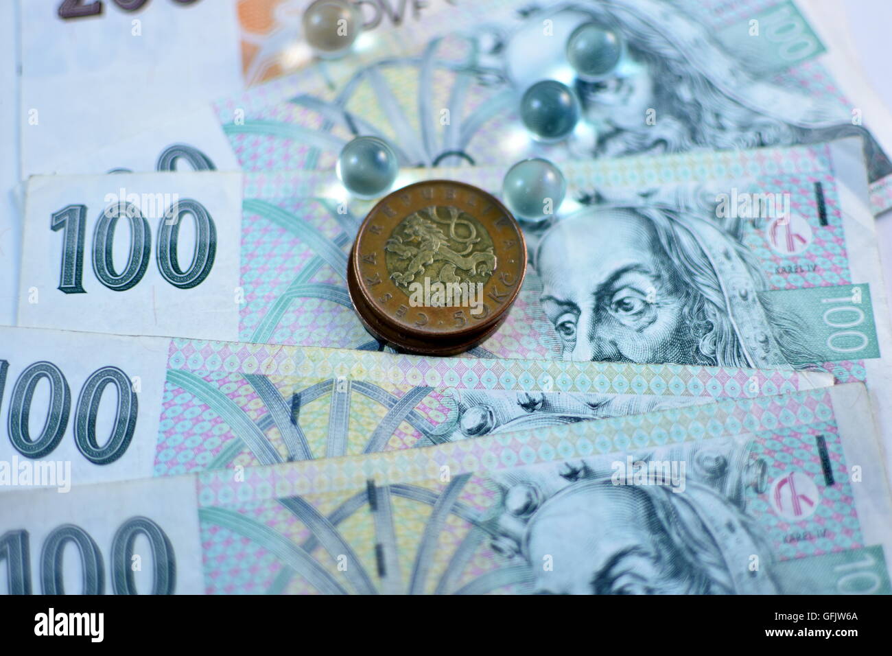 Close up Czech Koruna currency, Czech Republic Stock Photo - Alamy