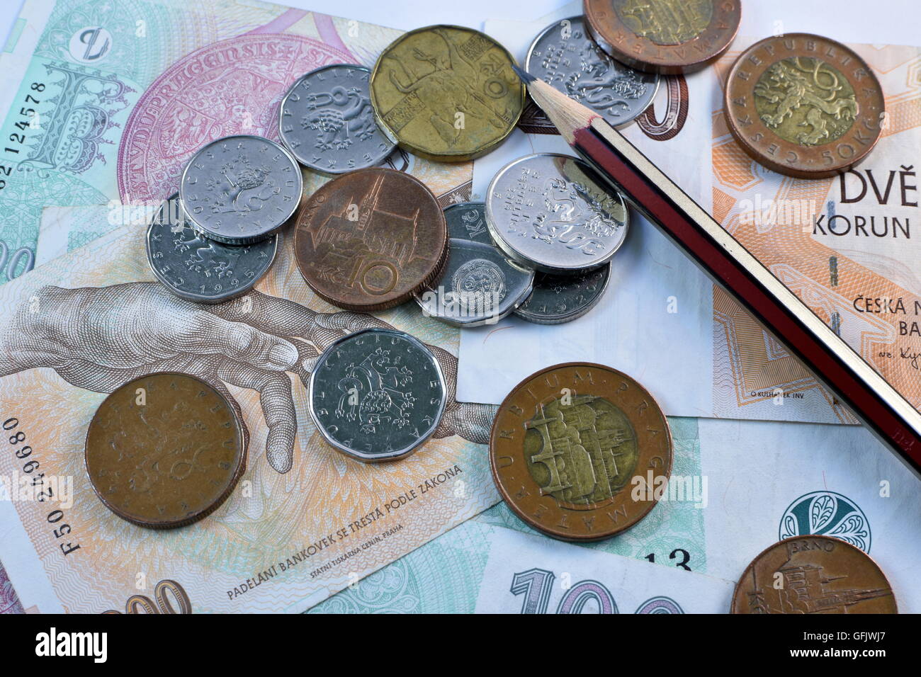 Close up Czech Koruna currency, Czech Republic Stock Photo - Alamy