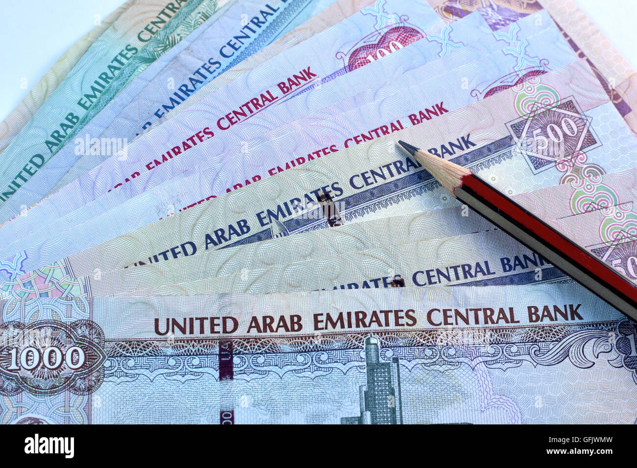 Close up Dirhams currency, United Arab Emirates Stock Photo - Alamy
