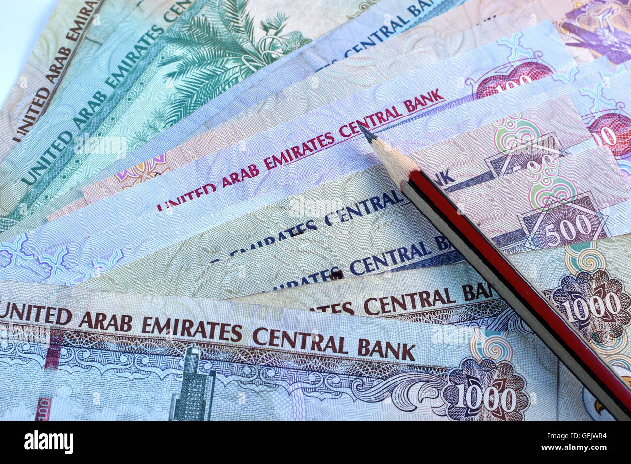 Currency bank notes united arab hi-res stock photography and images - Alamy