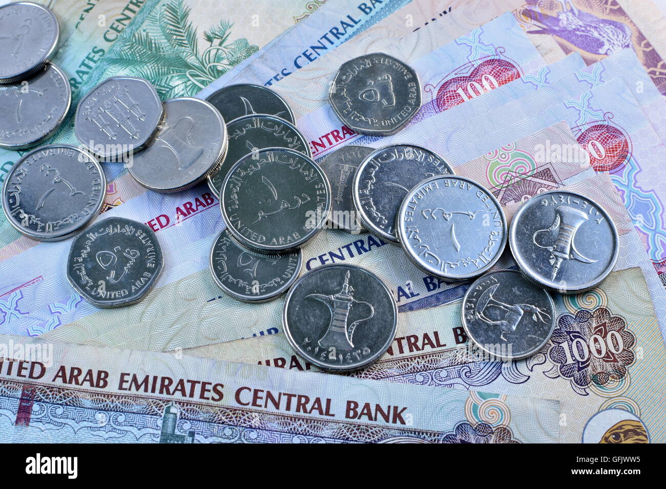 Close up Dirhams currency, United Arab Emirates Stock Photo - Alamy