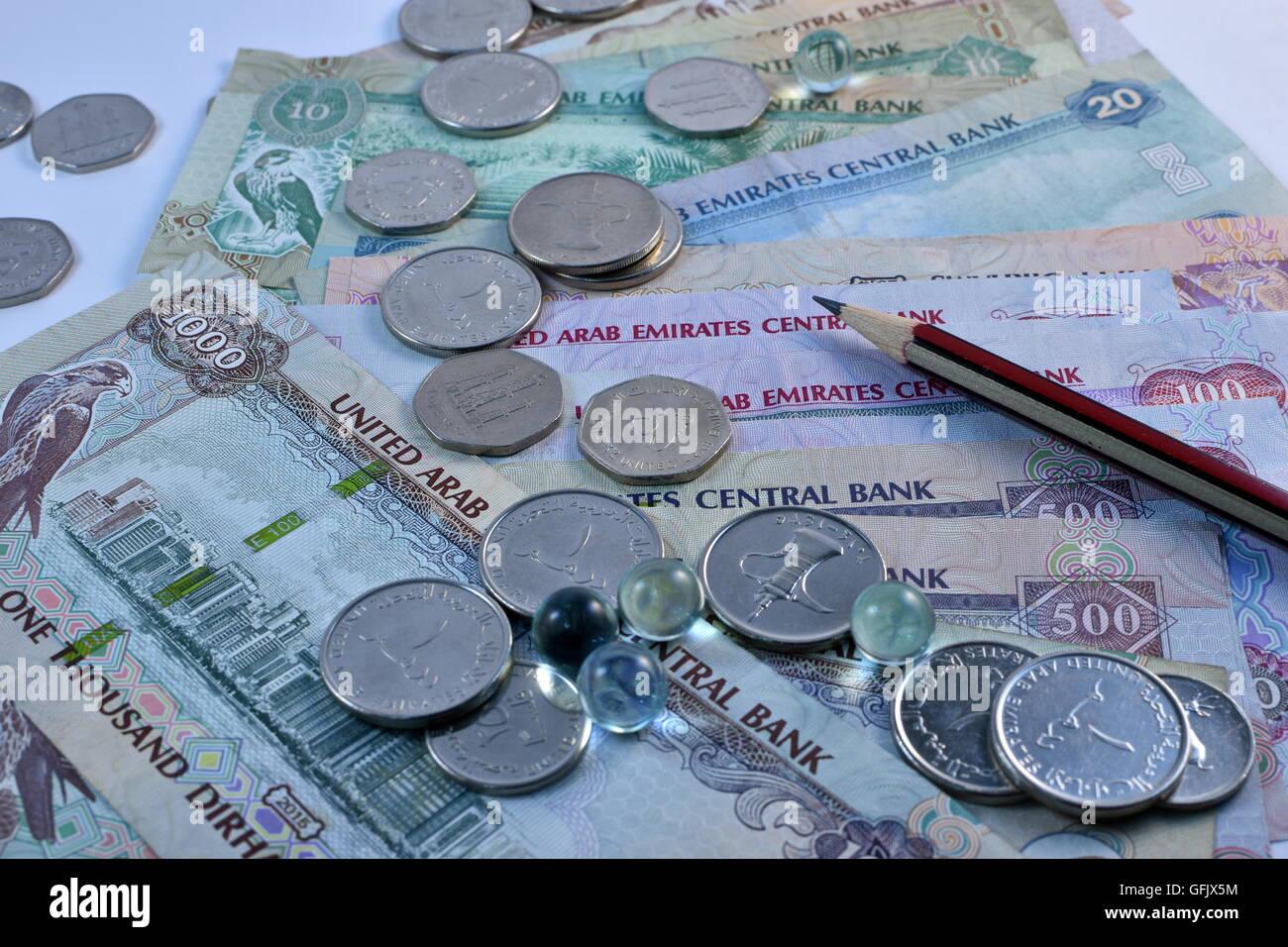 Close up Dirhams currency, United Arab Emirates Stock Photo - Alamy