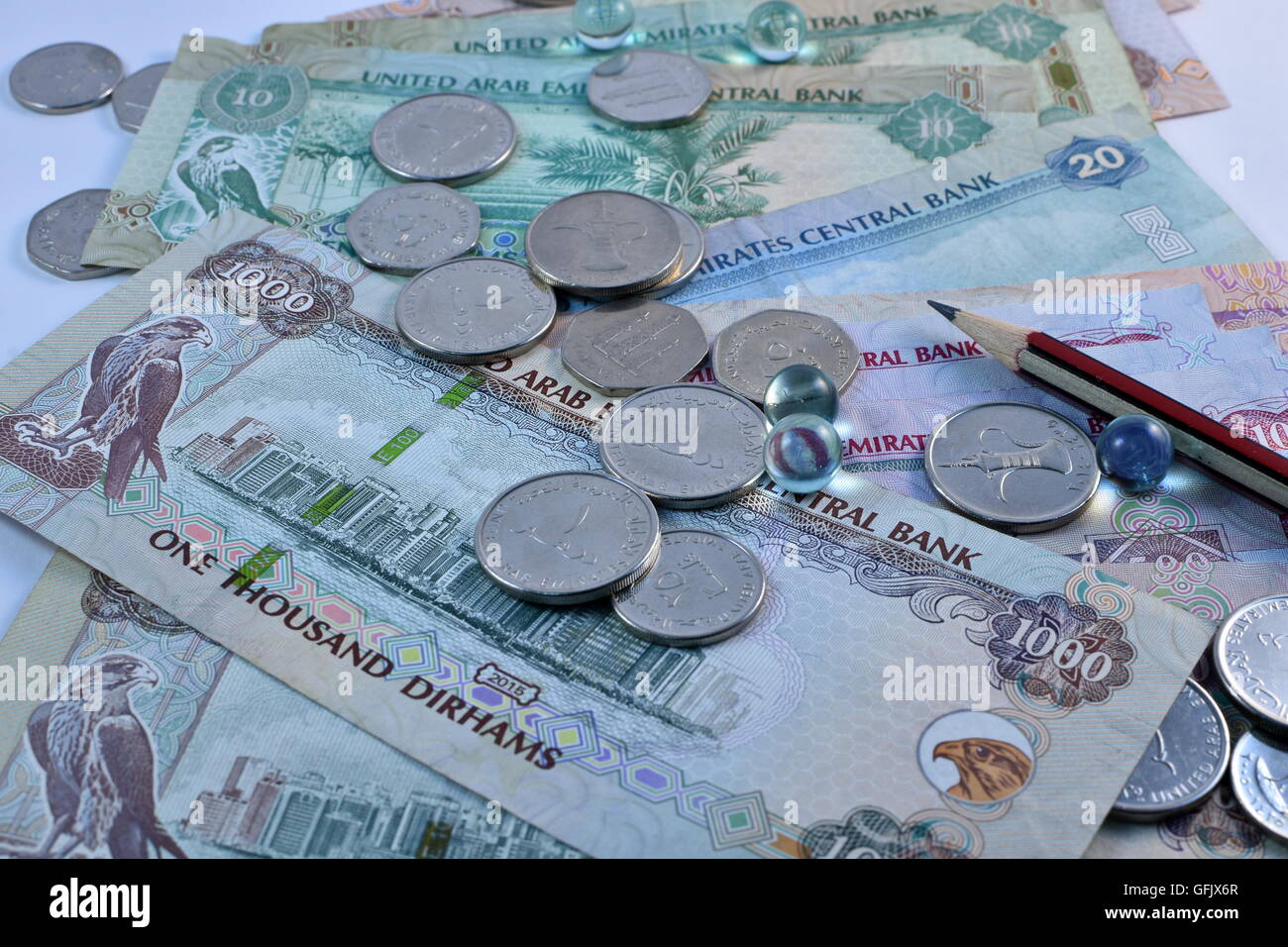 Close up Dirhams currency, United Arab Emirates Stock Photo - Alamy