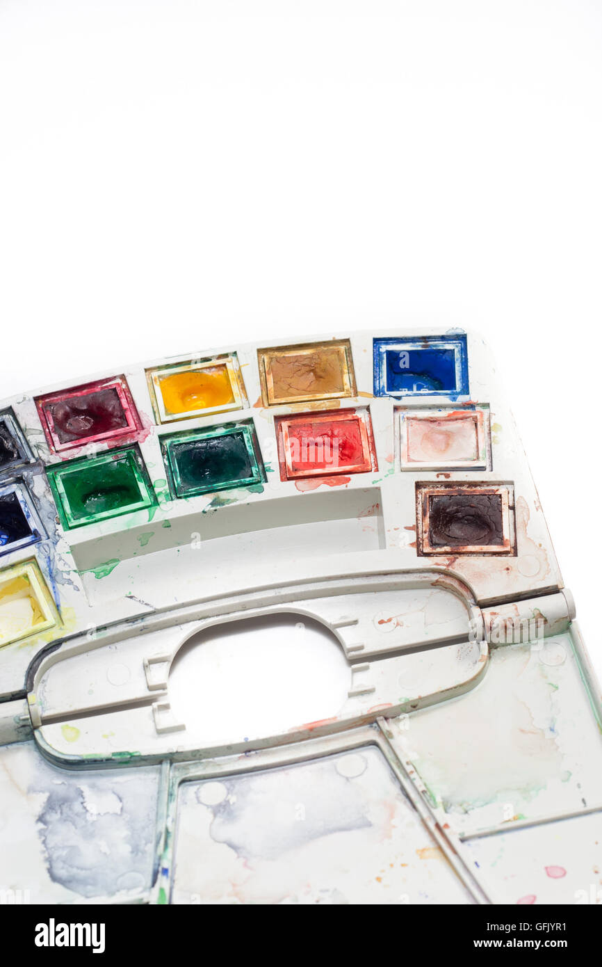 Drawing palette with paints hi-res stock photography and images - Alamy