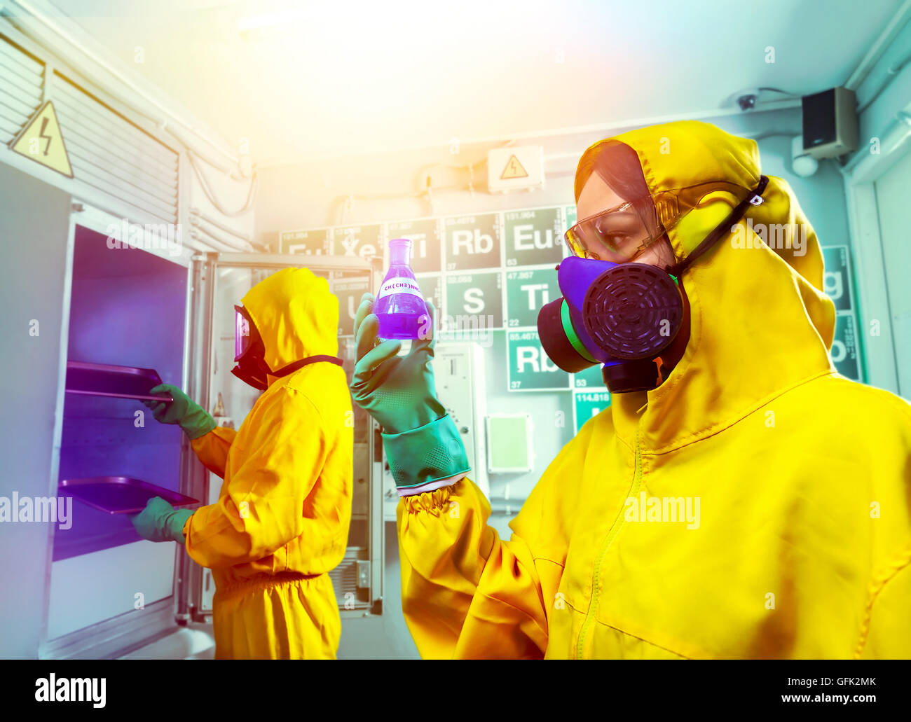 Man and woman cooking meth Stock Photo - Alamy