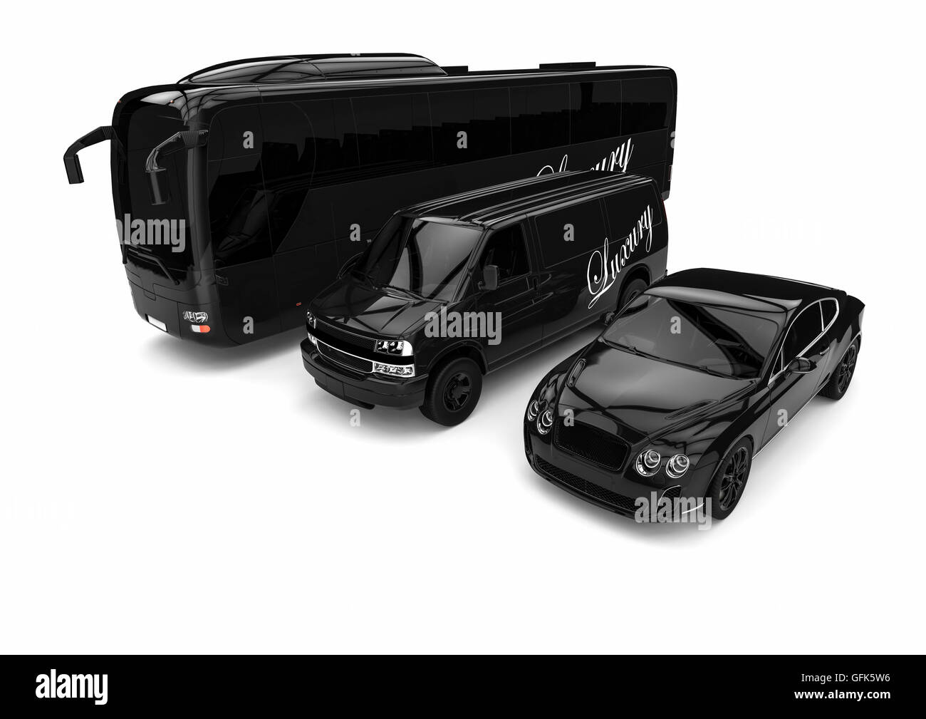 3D render image representing a high class vehicles fleet Stock Photo ...